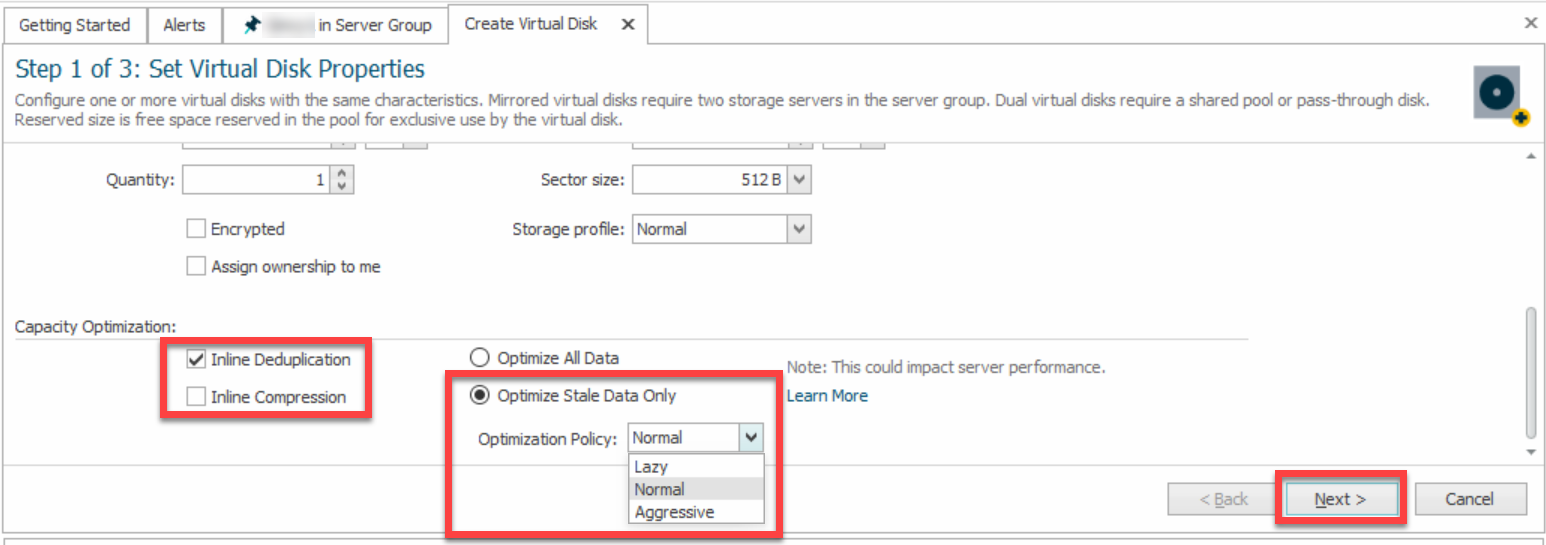 Enabling Capacity Optimization (Inline Deduplication and Compression)